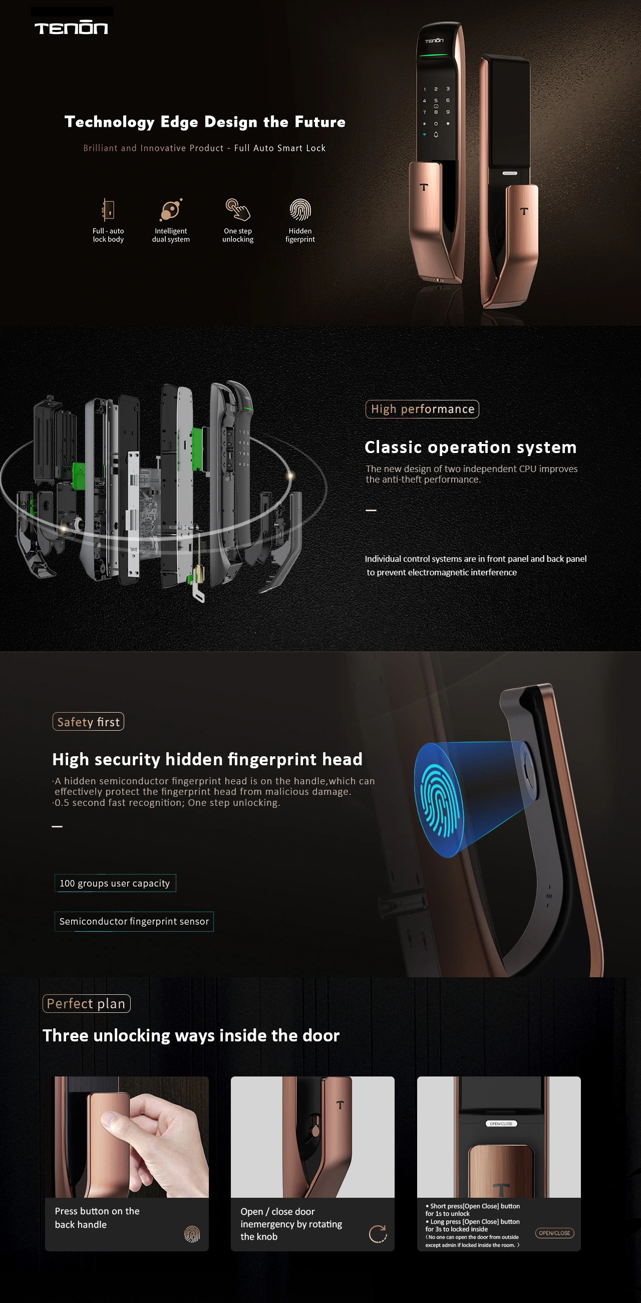 A2 Keyless Push-Pull Automatic Fingerprint Smart Entry Door Lock ...